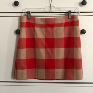 J. Crew | Skirts | Red Checkered Mini Skirt | Poshmark